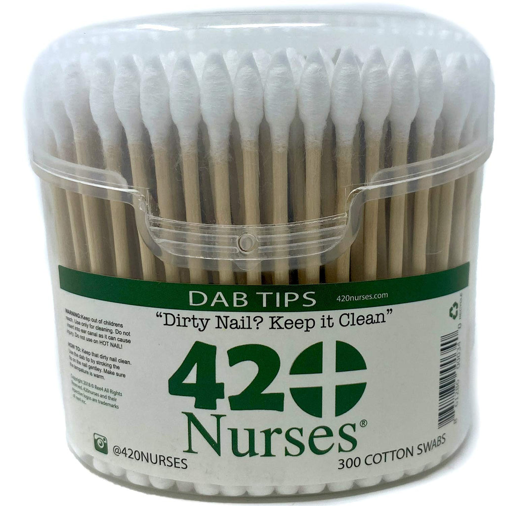 Dab swab Tips 100% cotton Wooden Handle – Dabs Glass